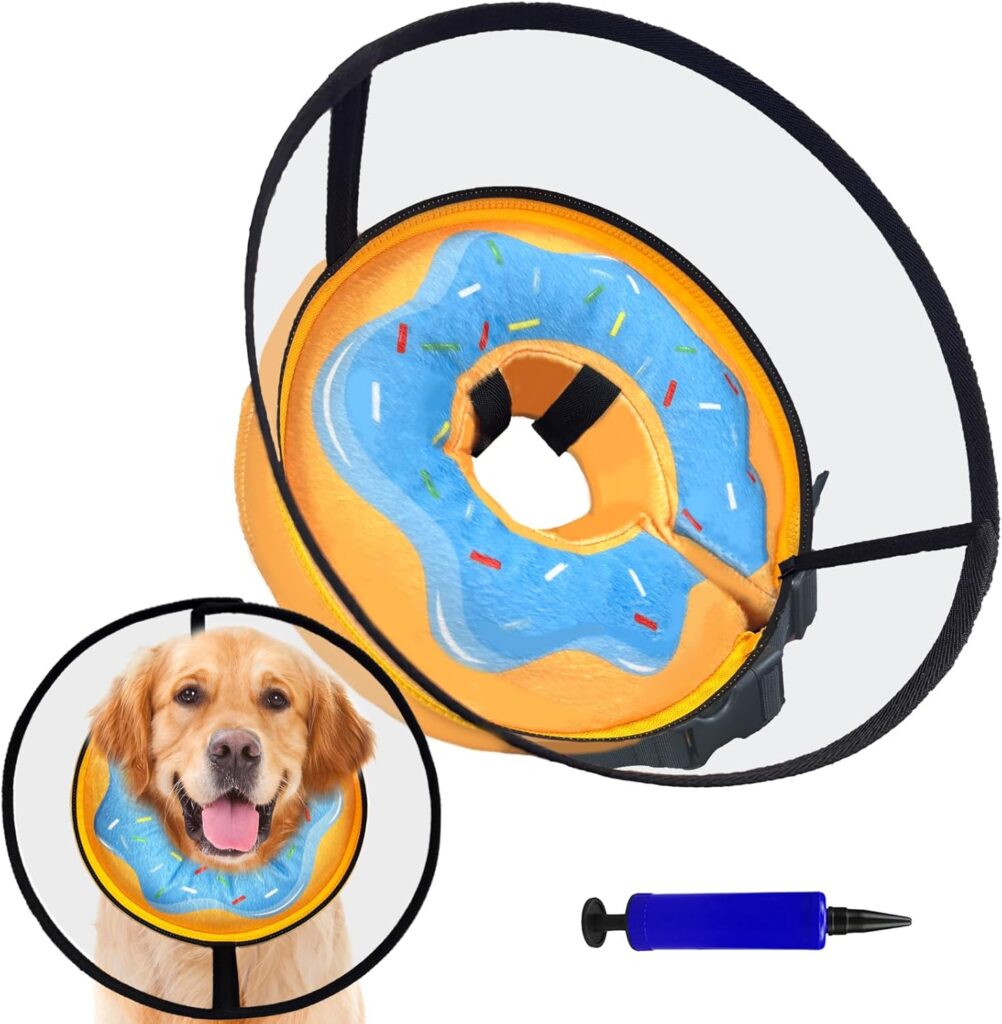 Collar Isabelino Inflable Diseño Dona para Perros XL - Dr Mascota