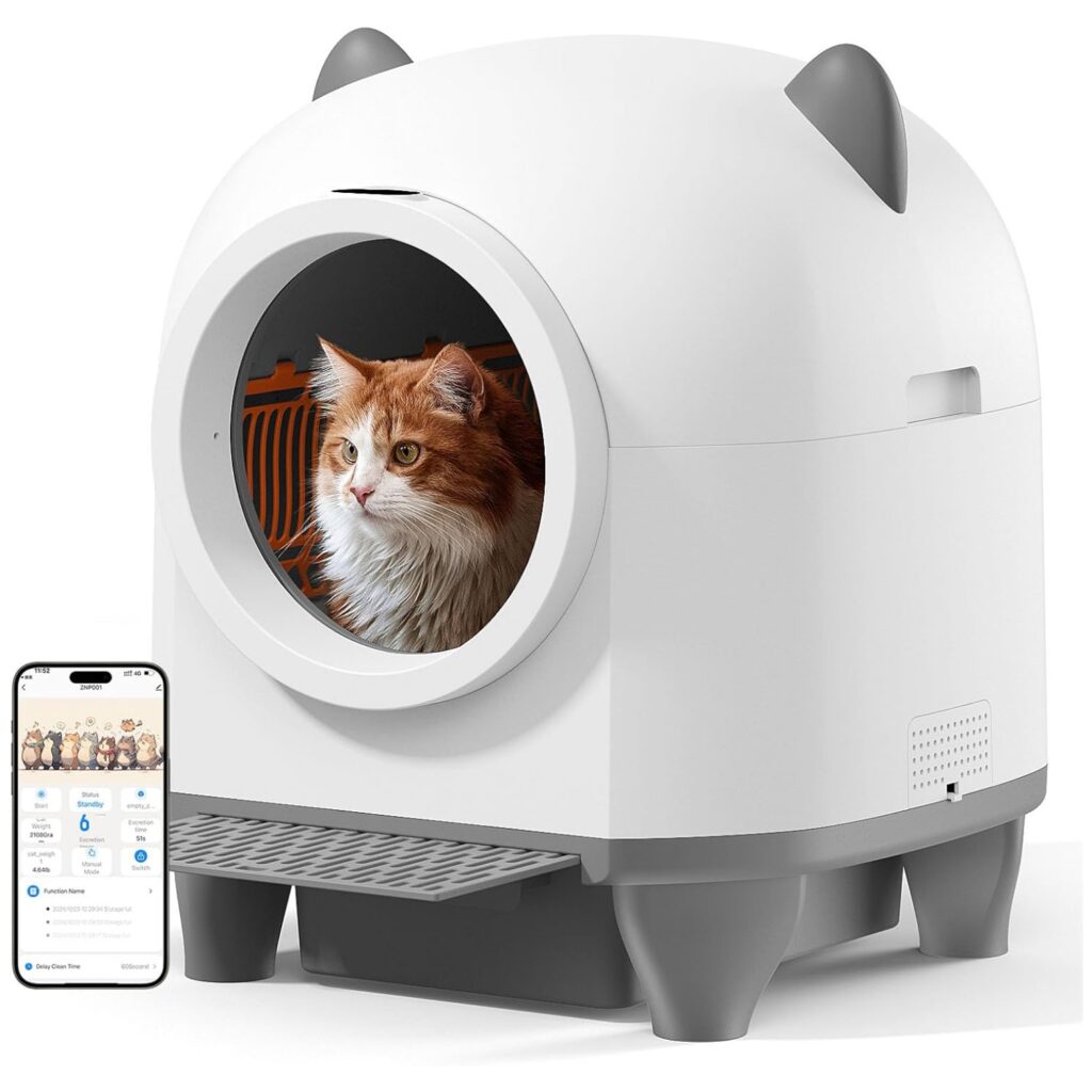 Caja de Arena Automática Grande de 80 L con Control App 55x51x58 Cm ...