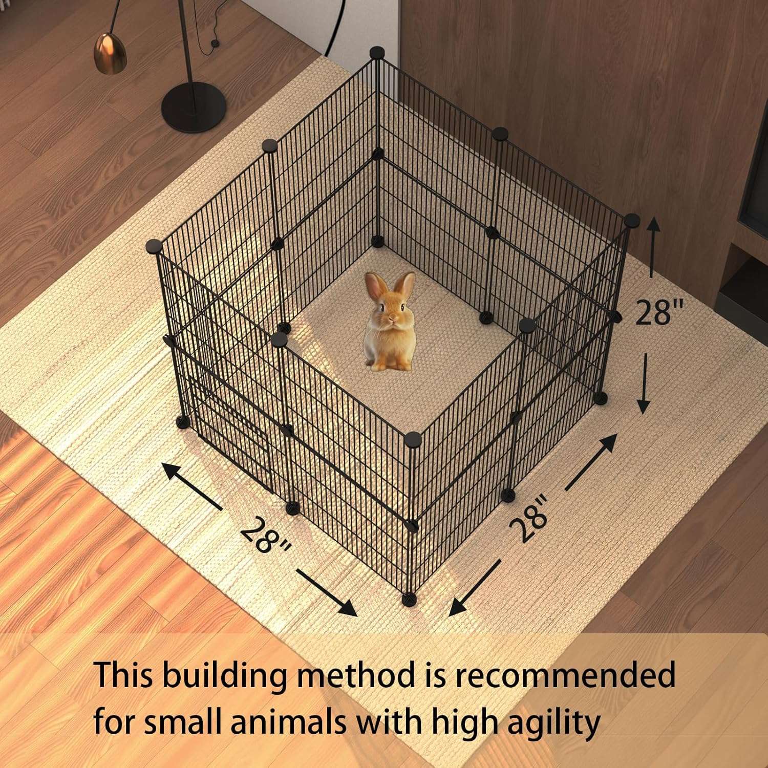 Jaula Modular Armable XL para Cuyes y Conejos | 142×71×35 cm | Forro ...