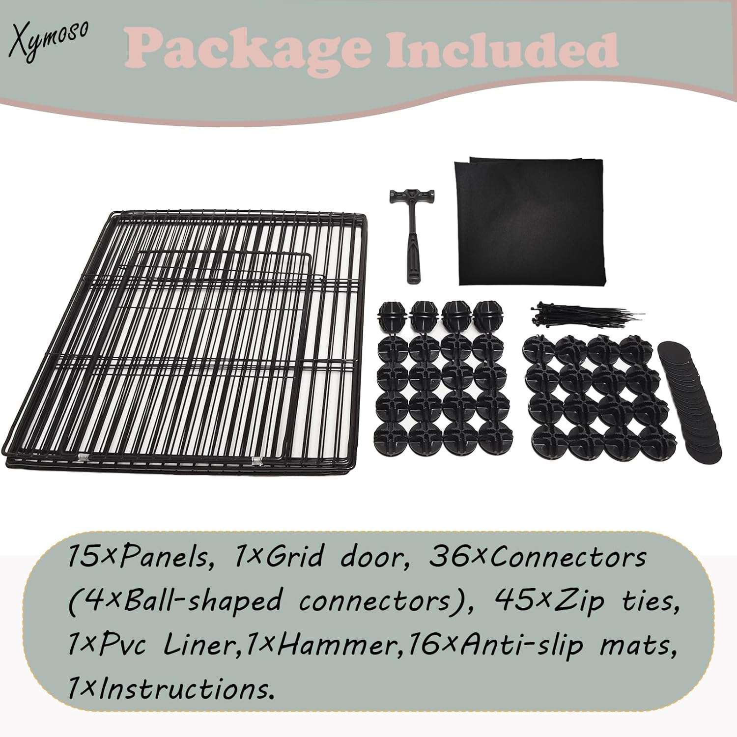 Jaula Modular Armable XL para Cuyes y Conejos | 142×71×35 cm | Forro ...