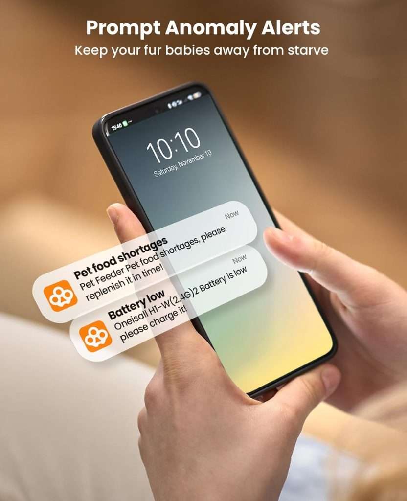 Comedero Automatico WiFi Inalambrico 2.3 kg con Doble Plato para 2 ...