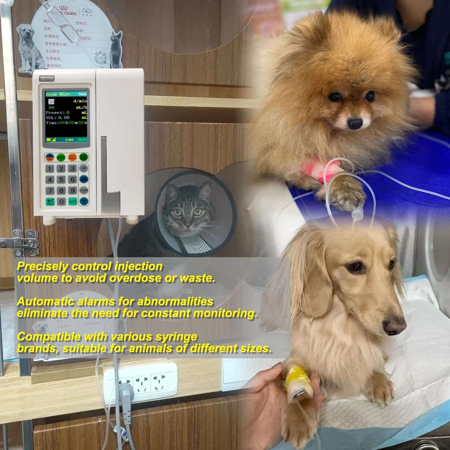 Bomba de Infusión Veterinaria Automatizada Perros y Gatos (Modo Goteo ...