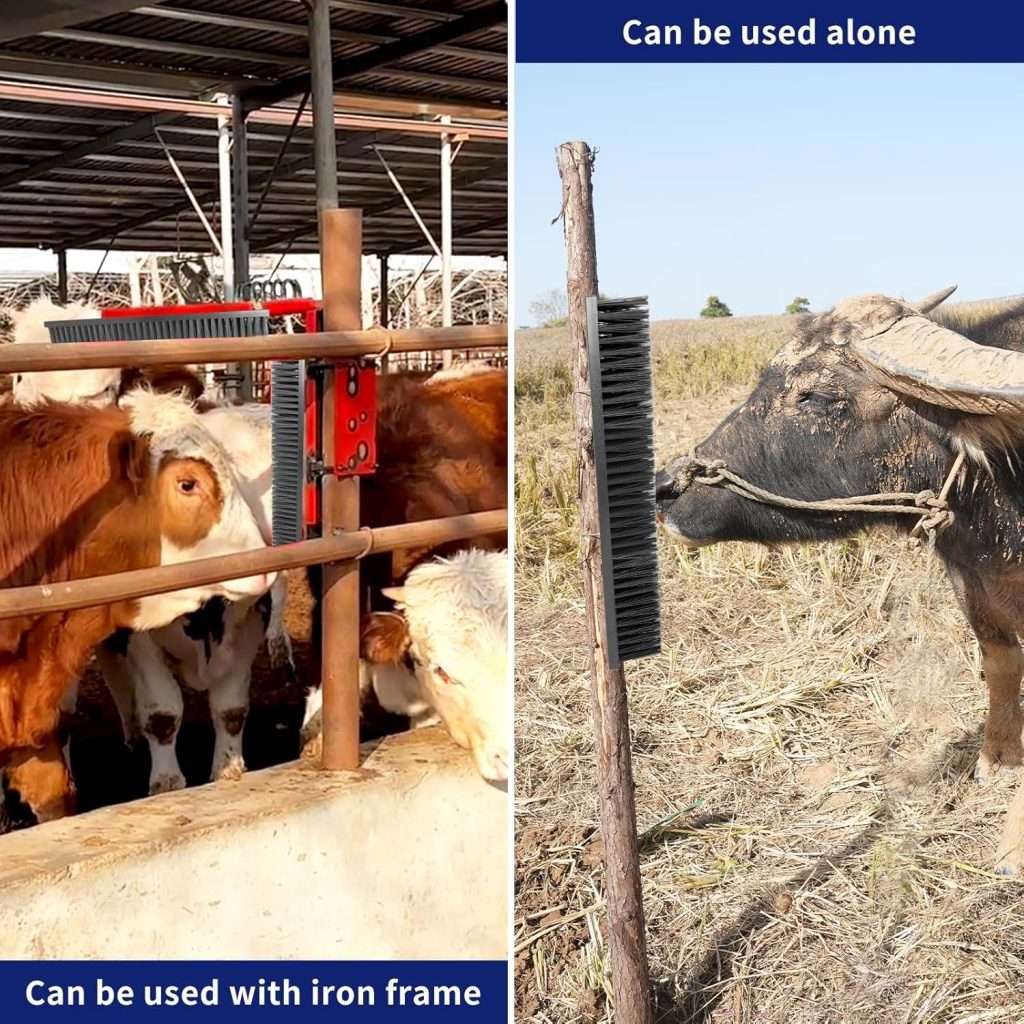 Cepillo Rascador para Ganado y Caballos para Aseo y Masaje con Kit de ...