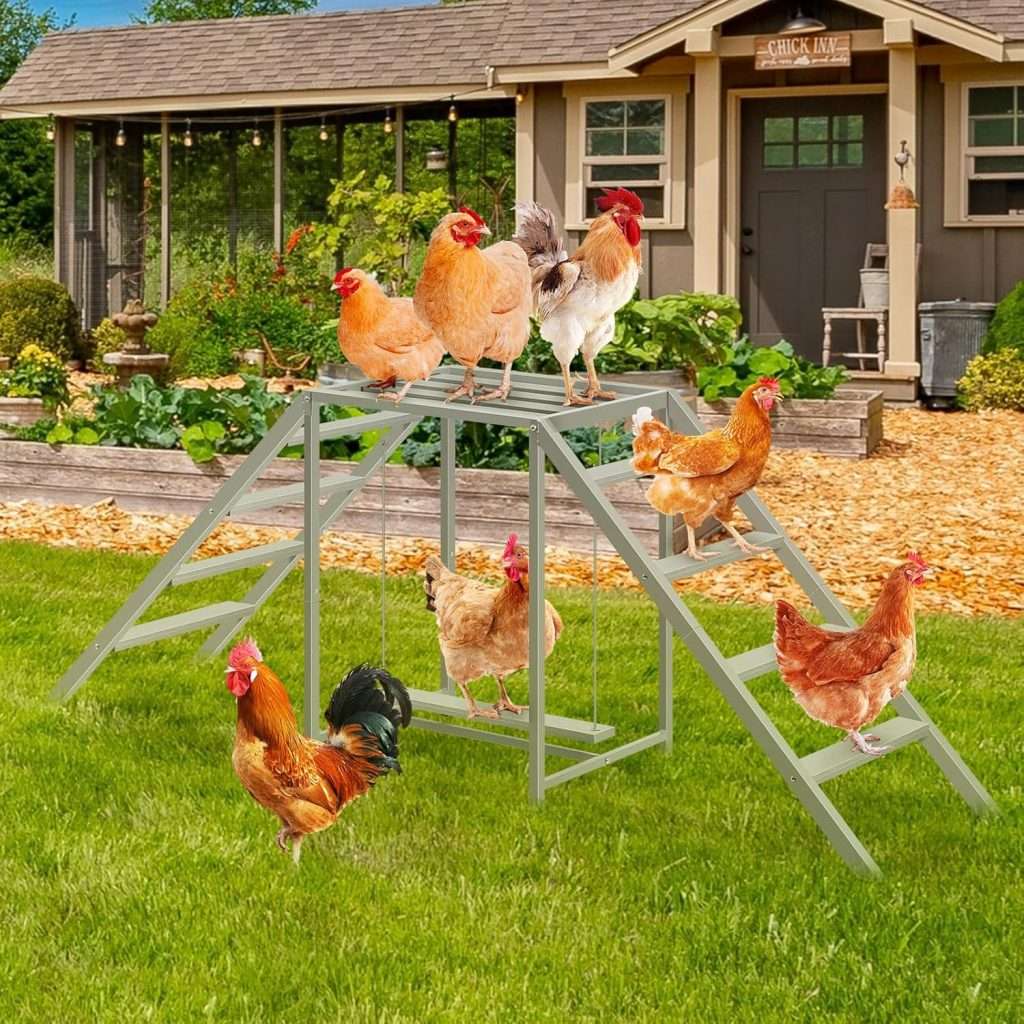 Juego para Gallinas y Pollos 170 cm con Columpio Escalera y Perchas de ...