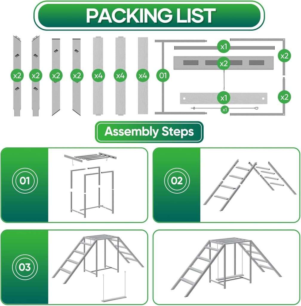 Juego para Gallinas y Pollos 170 cm con Columpio Escalera y Perchas de ...