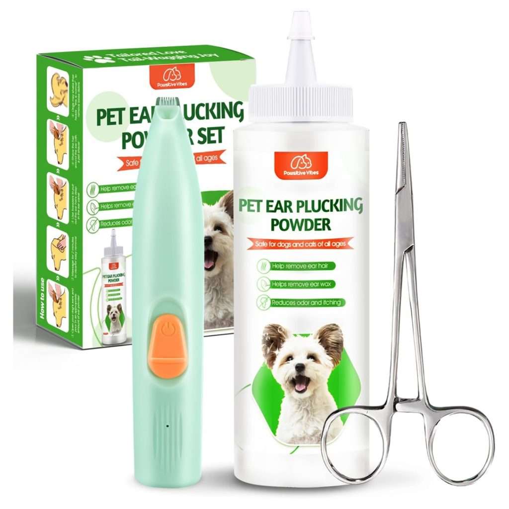 Kit Veterinario 3 Piezas Depilacion Orejas Perros Polvo Pinzas y ...