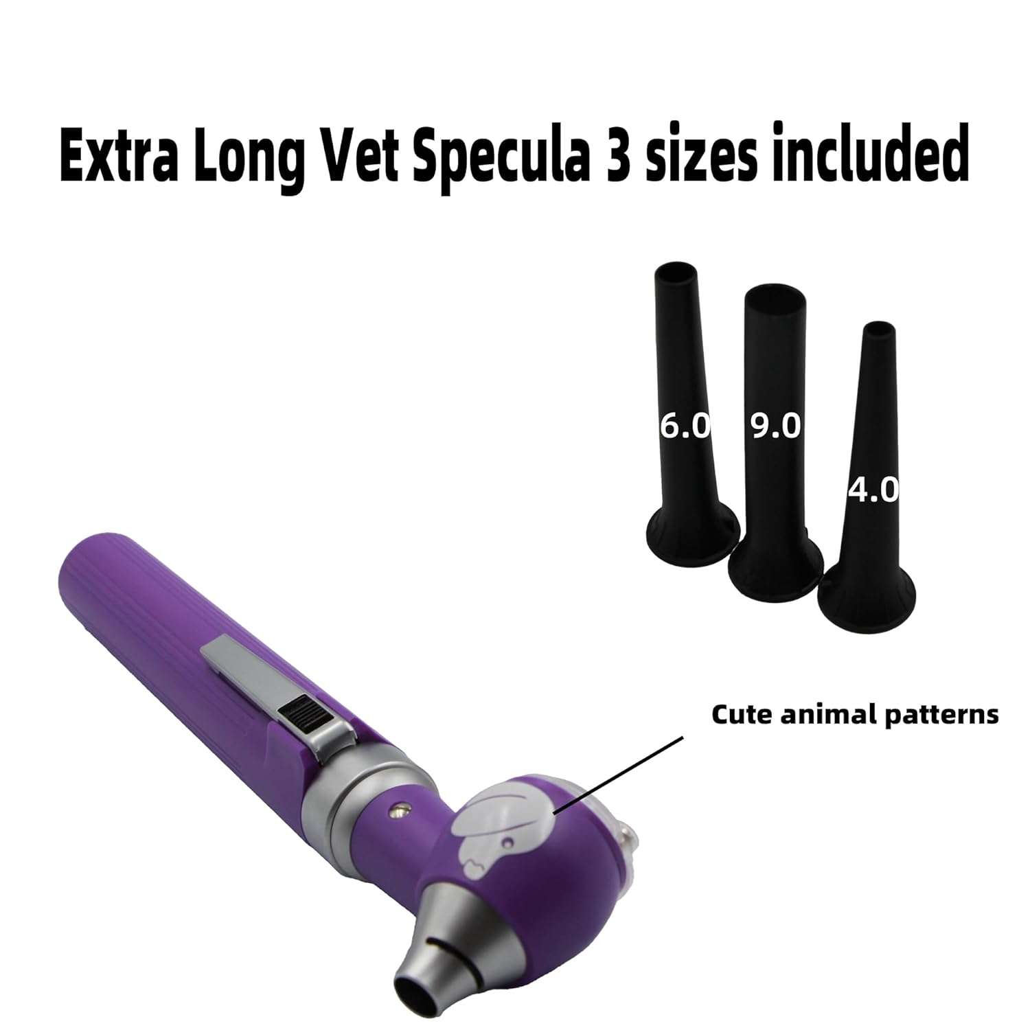 Otoscopio Veterinario LED con Especulos Extra Largos para Perros y ...