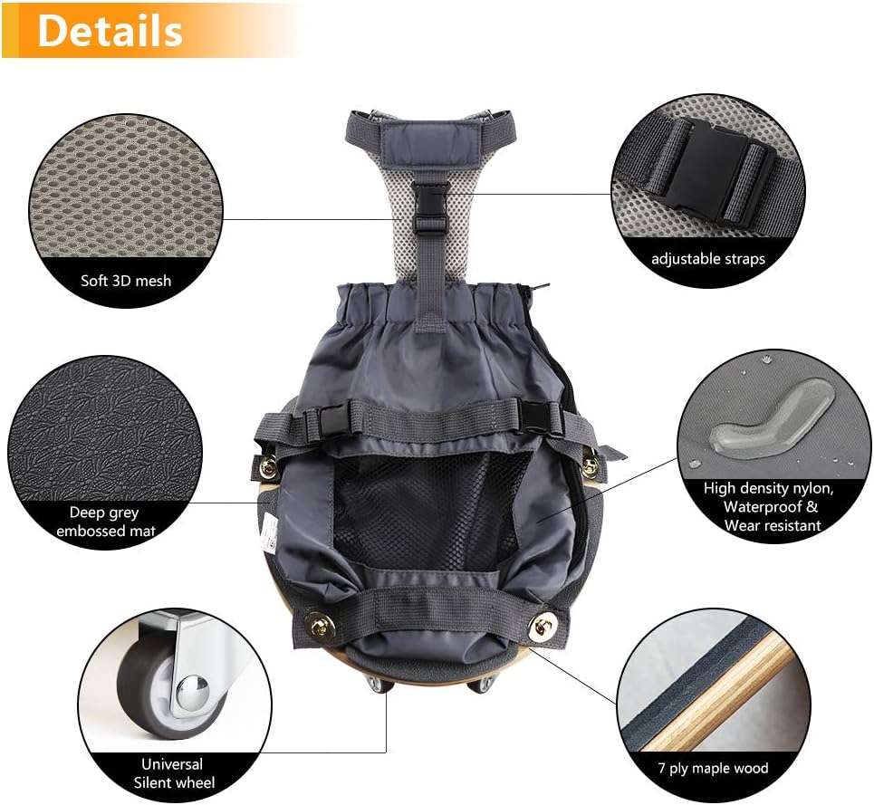 Scooter de Arrastre para Perros Paralizados (Bolsa con 4 Ruedas 360 ...