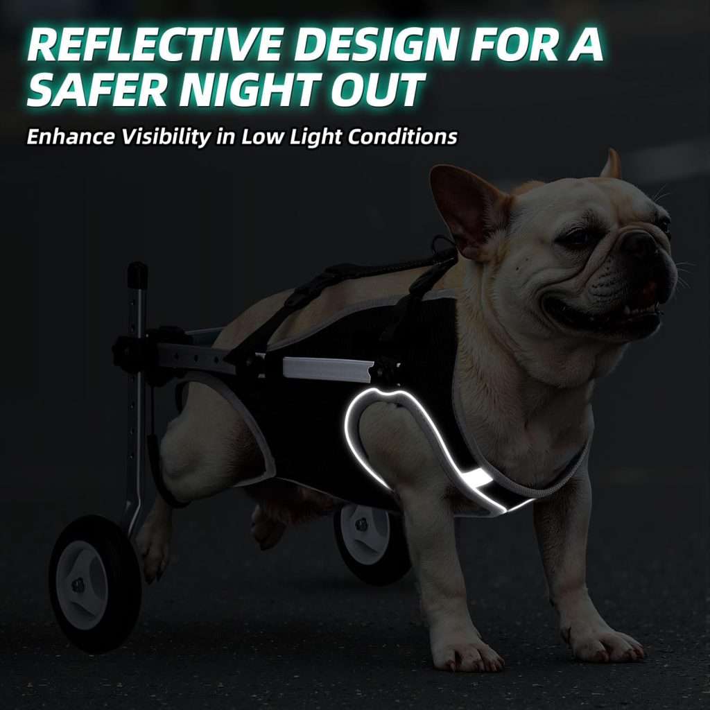 Silla de Ruedas Perro Mediano (9-18 kg) Ultraligera y Reflectante con ...