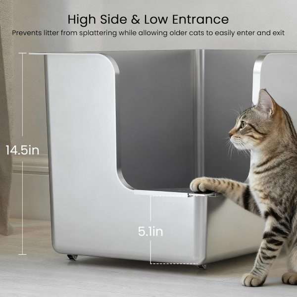 Caja De Arena Gatos Metalica Esquina Anti Fugas 50x30x36 cm - Dr Mascota