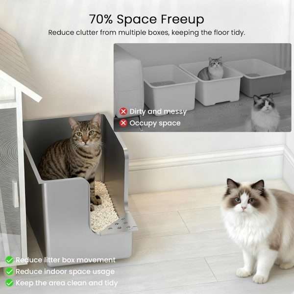 Caja De Arena Gatos Metalica Esquina Anti Fugas 50x30x36 cm - Dr Mascota